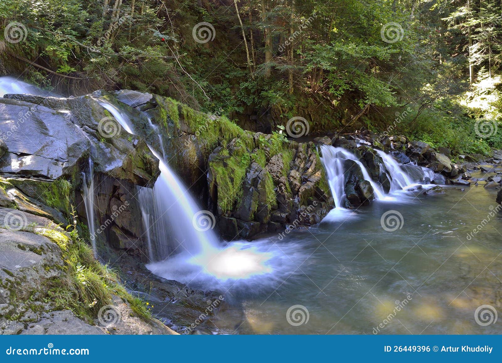 Fine drops from cascade stock photo. Image of green, forest - 26449396