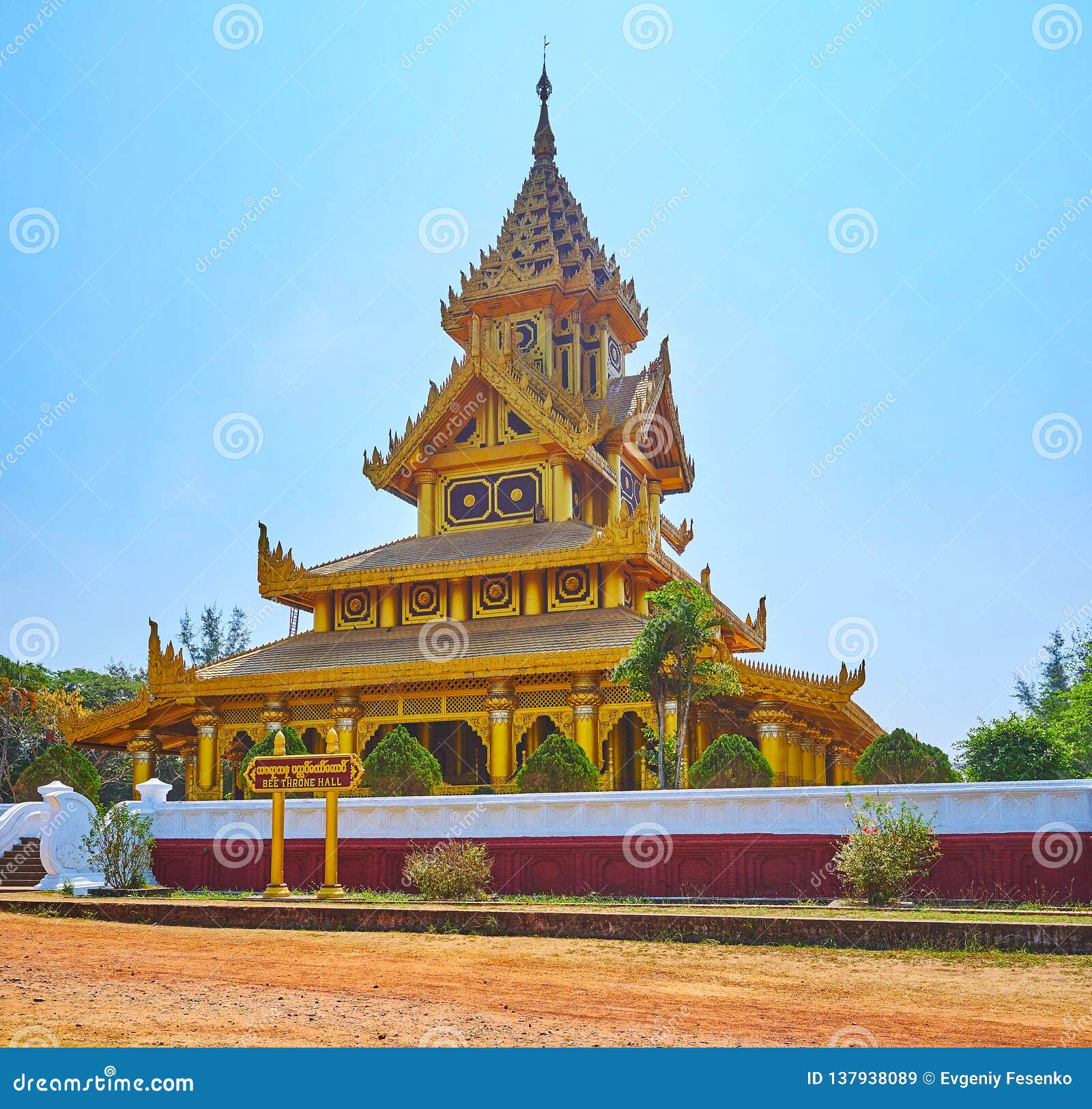 The Fine Example of Burmese Architecture, Bago, Myanmar Stock Image ...