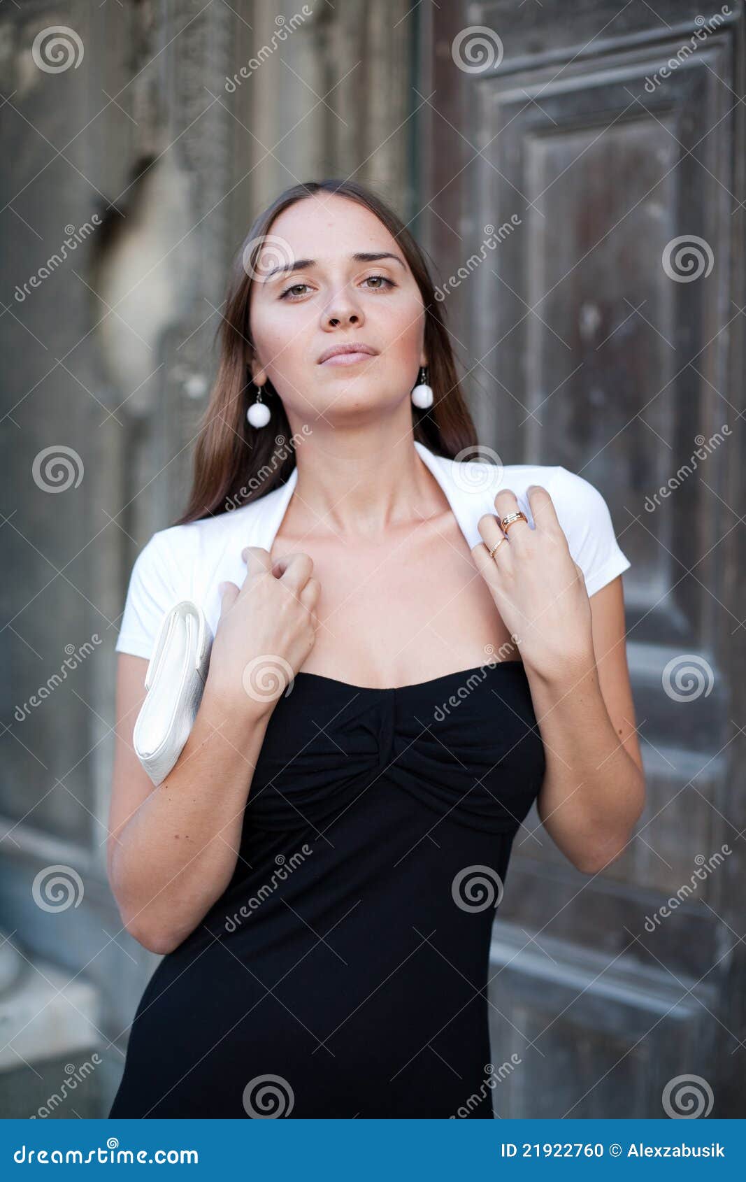Fine girl outdoors stock photo. Image of monochrome, dress - 21922760