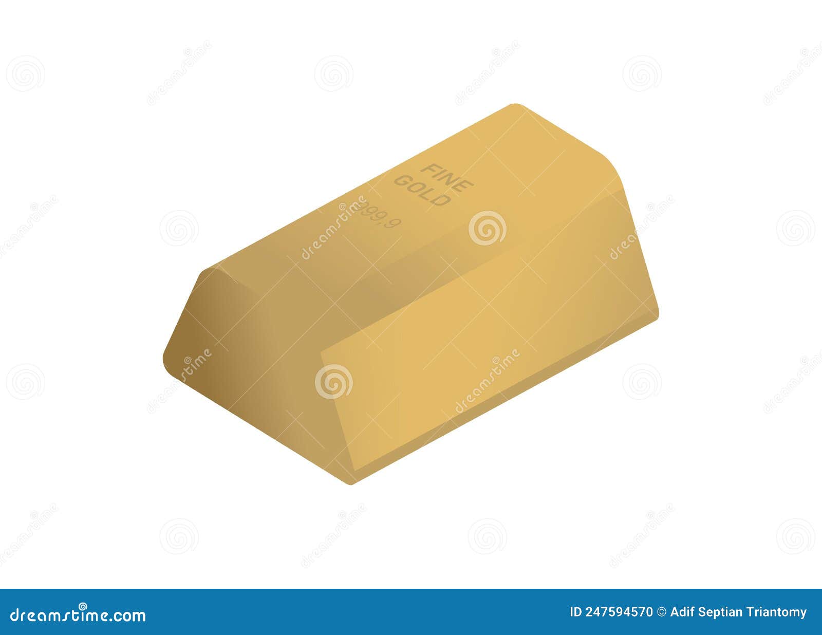 Fine Gold Bar. Simple Illustration in Isometric View. Stock Vector ...