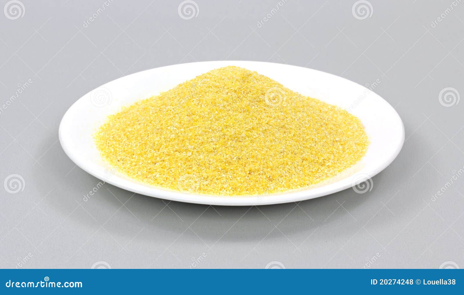 Fine Ground Corn Meal Gray Background Stock Photo - Image of nutritious ...
