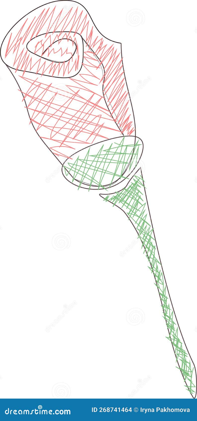 Fine hatching rose flower stock vector. Illustration of drawing - 268741464