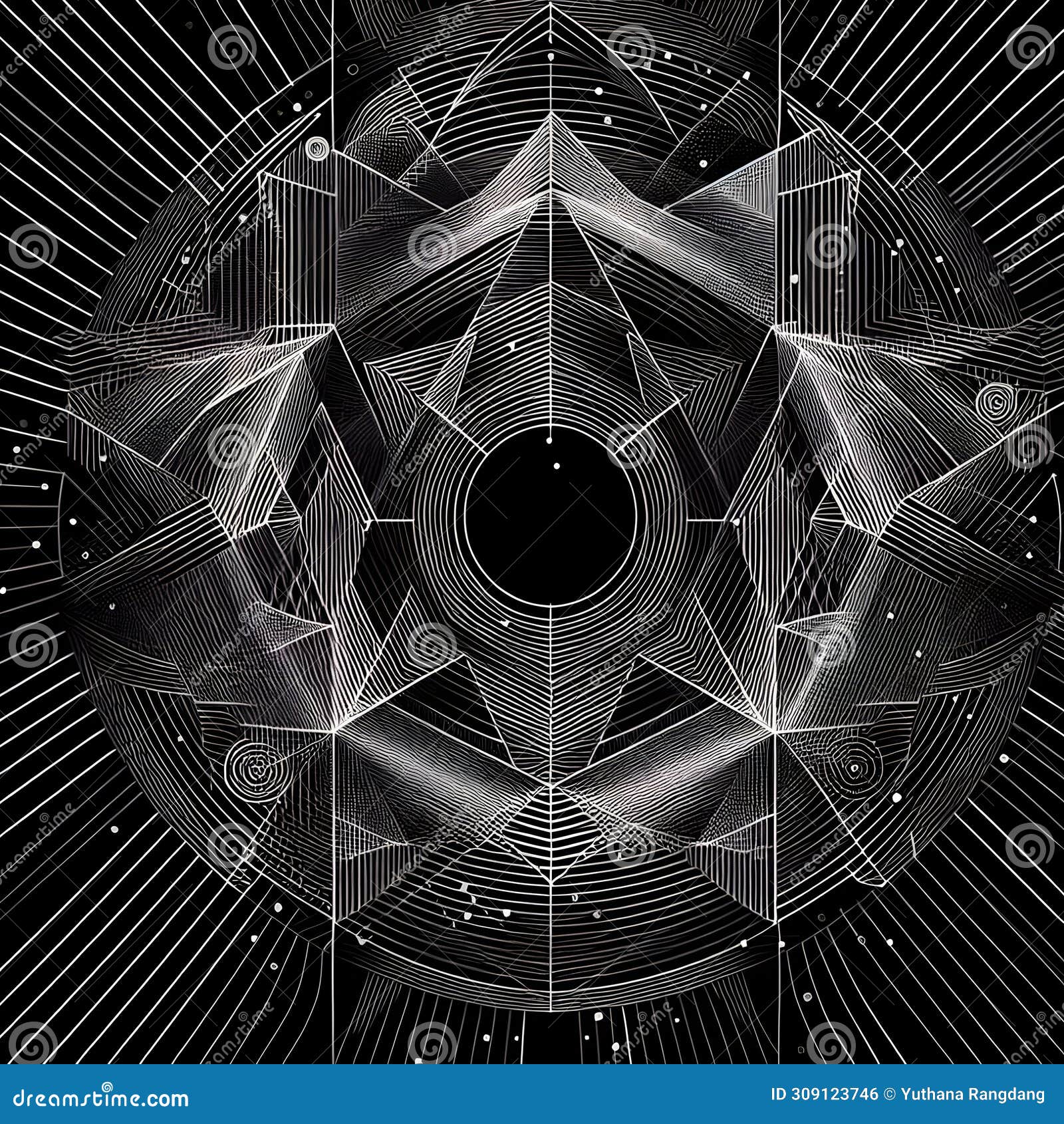 Fine Line Designed Minimalistic Repeating Pattern Projected. Stock ...