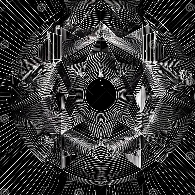 Fine Line Designed Minimalistic Repeating Pattern Projected. Stock ...