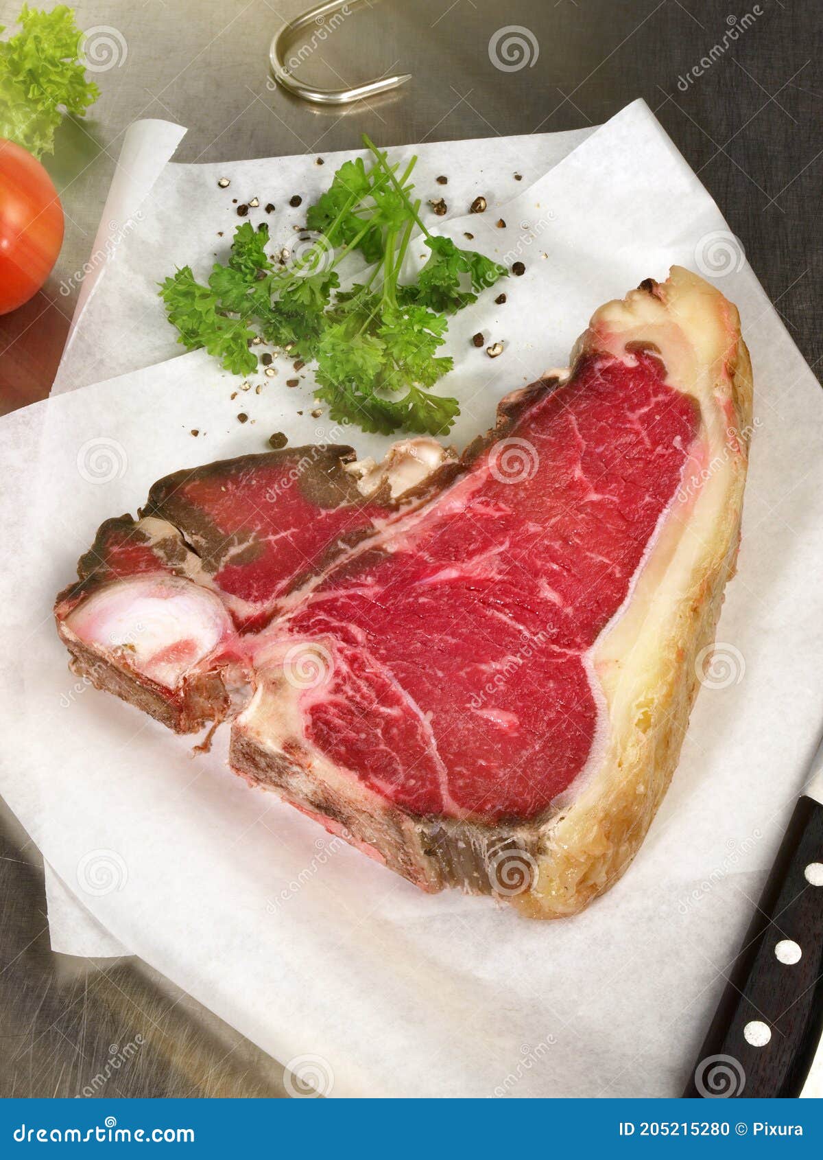 Fine Meat - Aged Beef Steak on Paper Stock Photo - Image of food ...