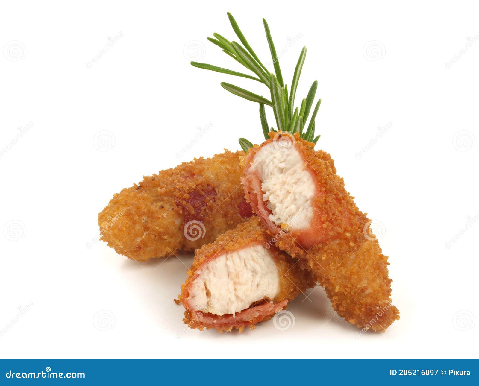 Fine Meat - Breaded Chicken Sticks Isolated on White Background Stock ...