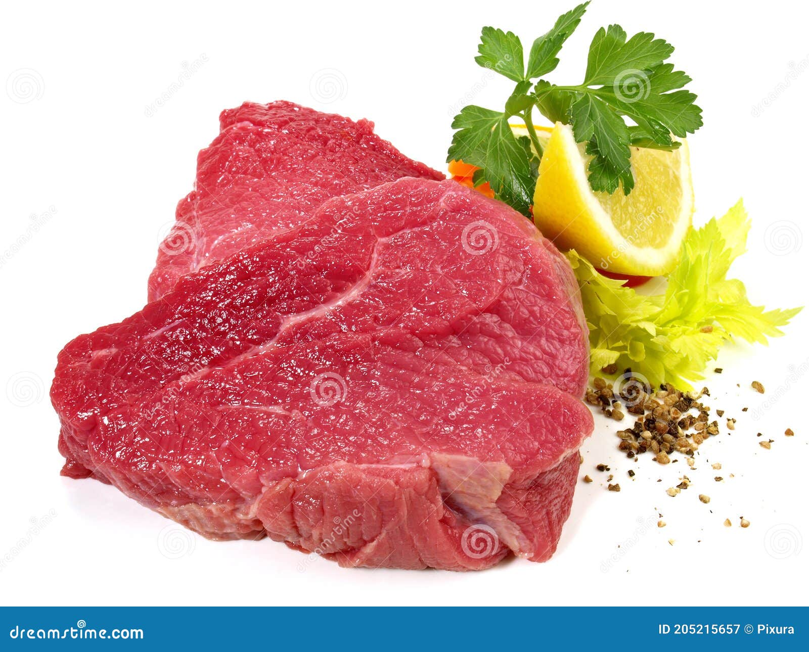 Fine Meat - Raw Bison Meat Isolated on White Background Stock Image ...