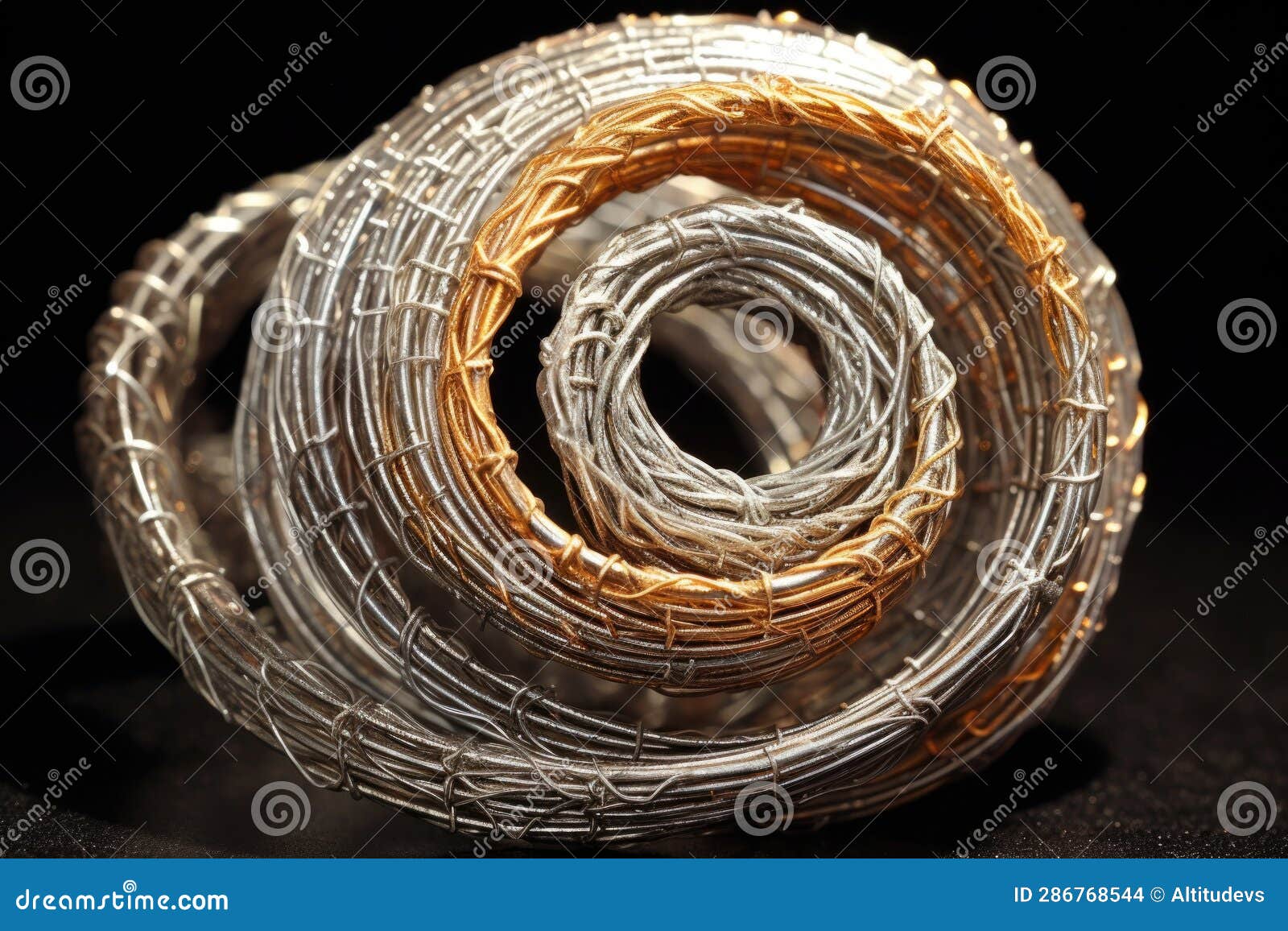 Fine Metal Wire Coils in a Tight Spiral Stock Photo - Image of fine ...