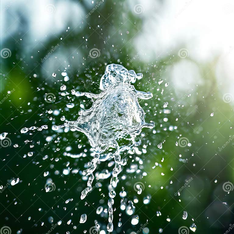A Fine Mist of Water Sprayed from a Nozzle Creating a Delicate Stock ...