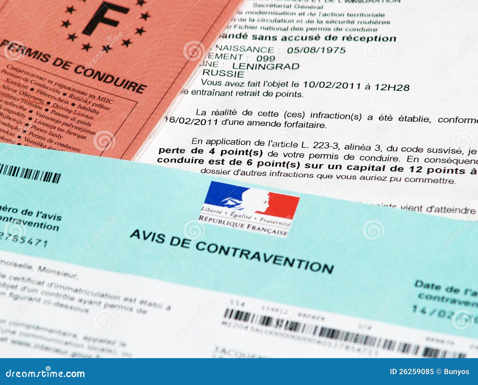 Fine for Motoring Offence and European Driver Lice Stock Image - Image ...