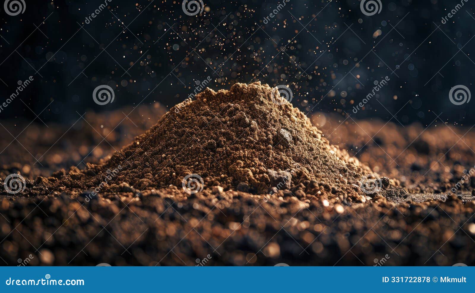 Dust Particles Rise from a Small Mound of Soil Illuminated by Soft ...