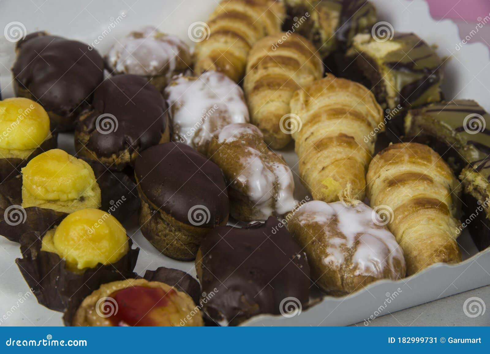 Fine Pastry, Sweet Delicatessen Dessert Stock Image - Image of cream ...