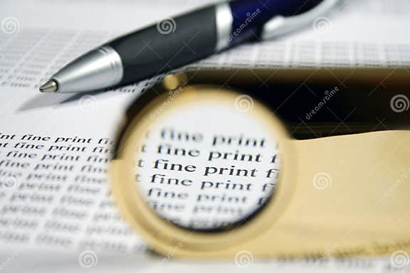 Fine Print 2 stock photo. Image of fine, text, bond, commitment - 1615652