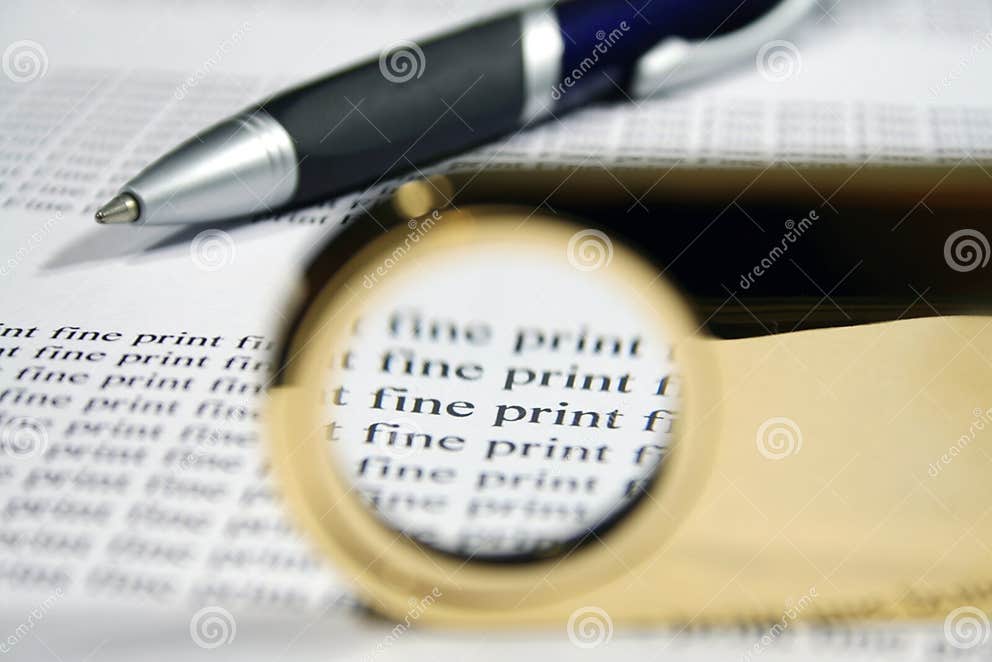 Fine Print 2 stock photo. Image of fine, text, bond, commitment - 1615652