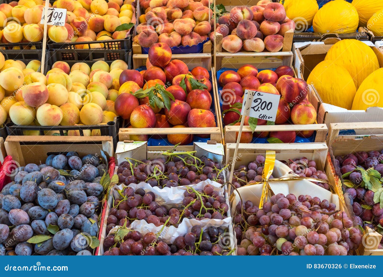 Fine Selection of Fresh Fruits at a Market Stock Photo - Image of fruit ...