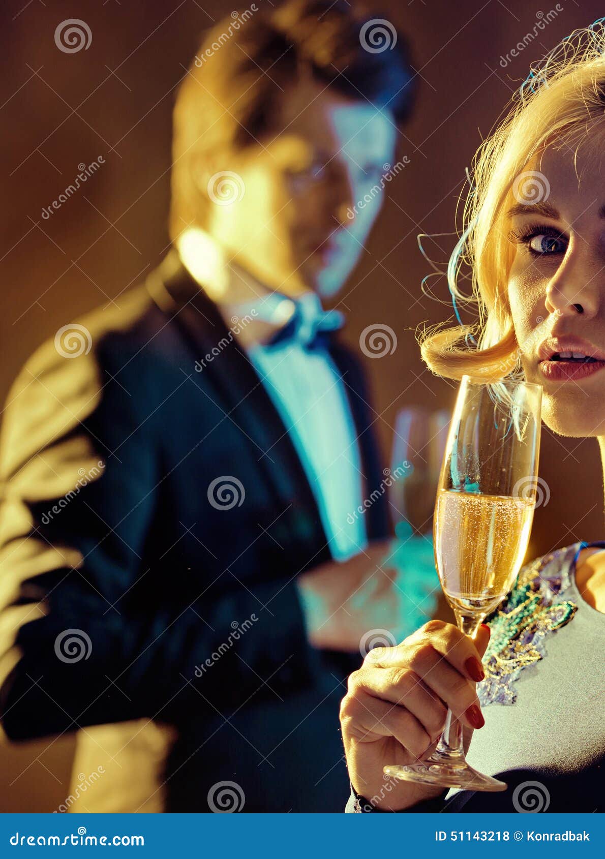 Fine Shot of a Couple Drinking the Champagne Stock Photo - Image of ...