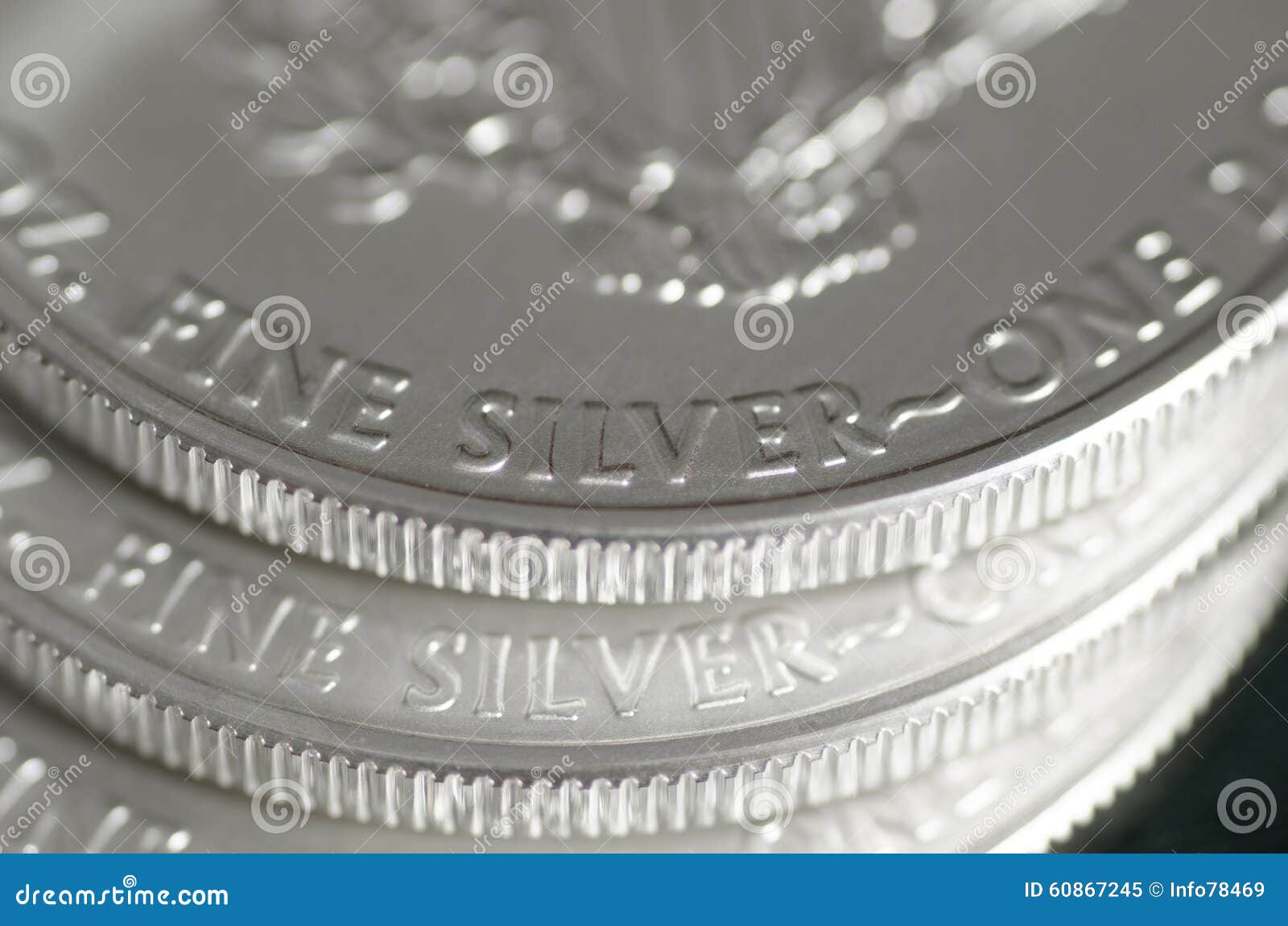 Fine Silver (Words) of US SIlver Eagle Coin Stock Image - Image of rush ...