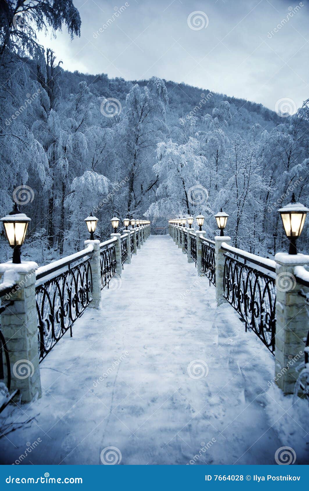 The Fine Snow Evening in Mountains Stock Photo - Image of calm, light ...