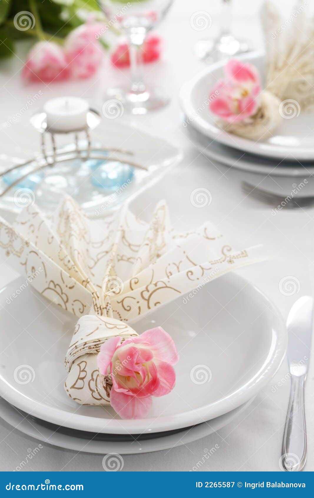 Fine table setting stock image. Image of tulip, knife - 2265587