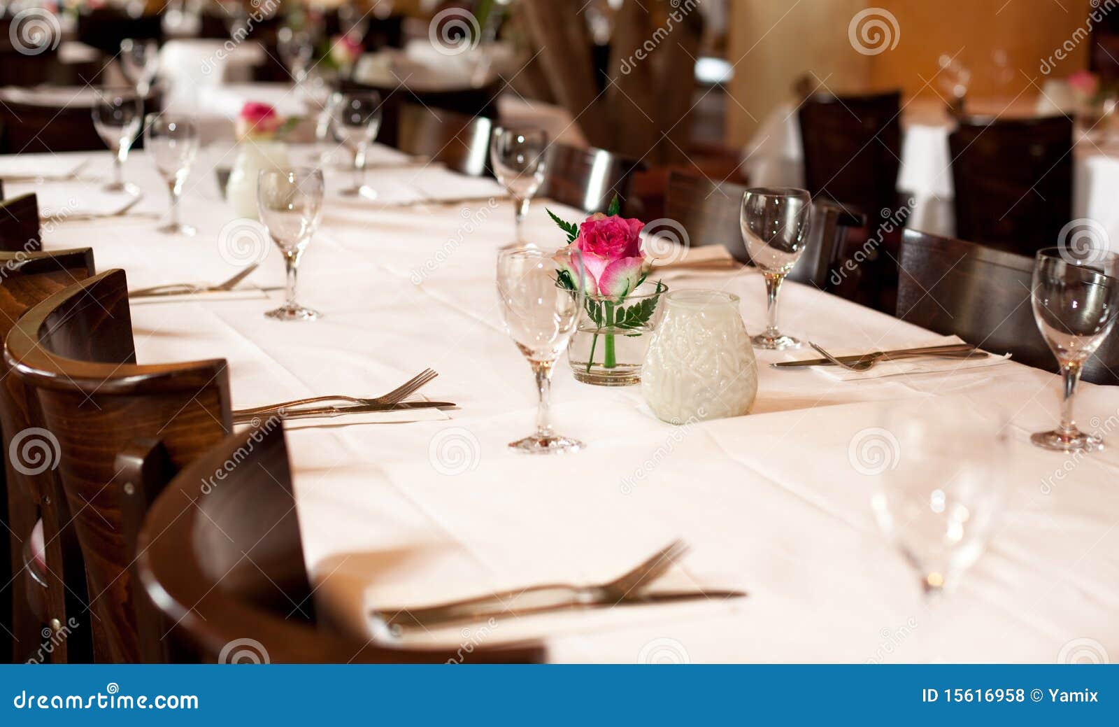 Fine Table Setting in Gourmet Restaurant Stock Photo - Image of ...