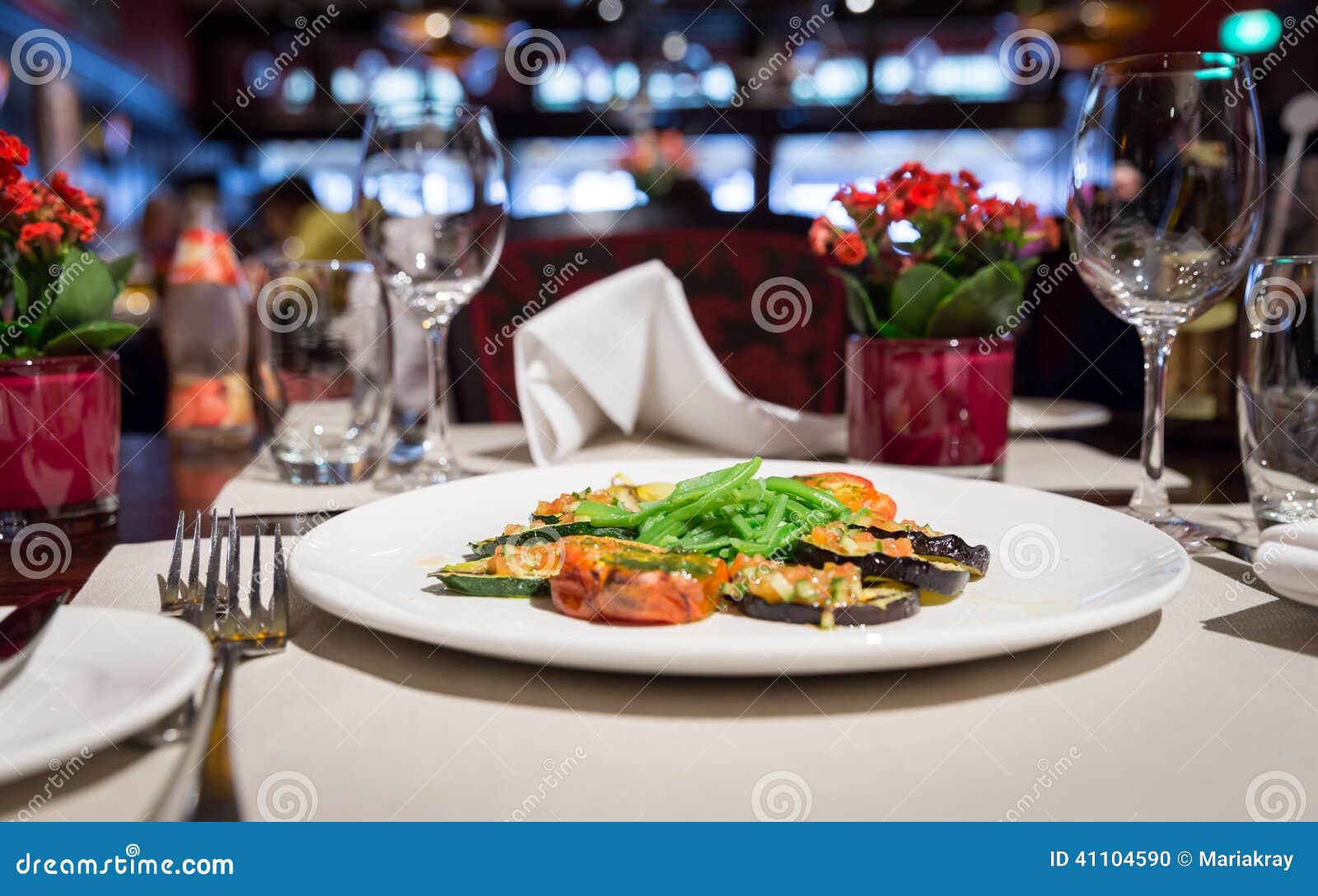 Fine Table Setting With Roses Stock Photo | CartoonDealer.com #53903286