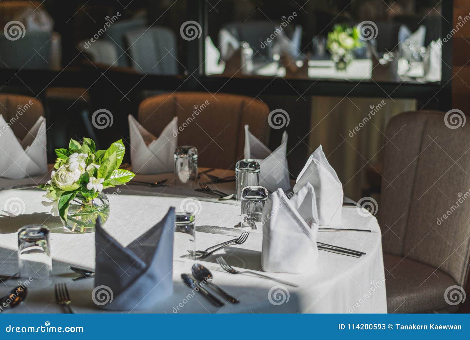Fine Table Setting in a Luxurious Restaurant in Hotel Stock Image ...
