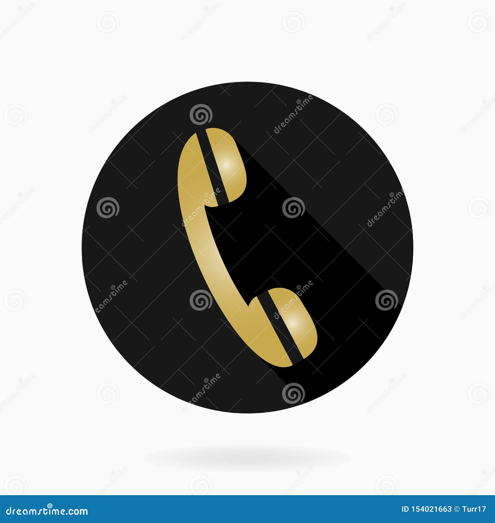Fine Telephone Receiver Flat Icon Stock Illustration - Illustration of ...
