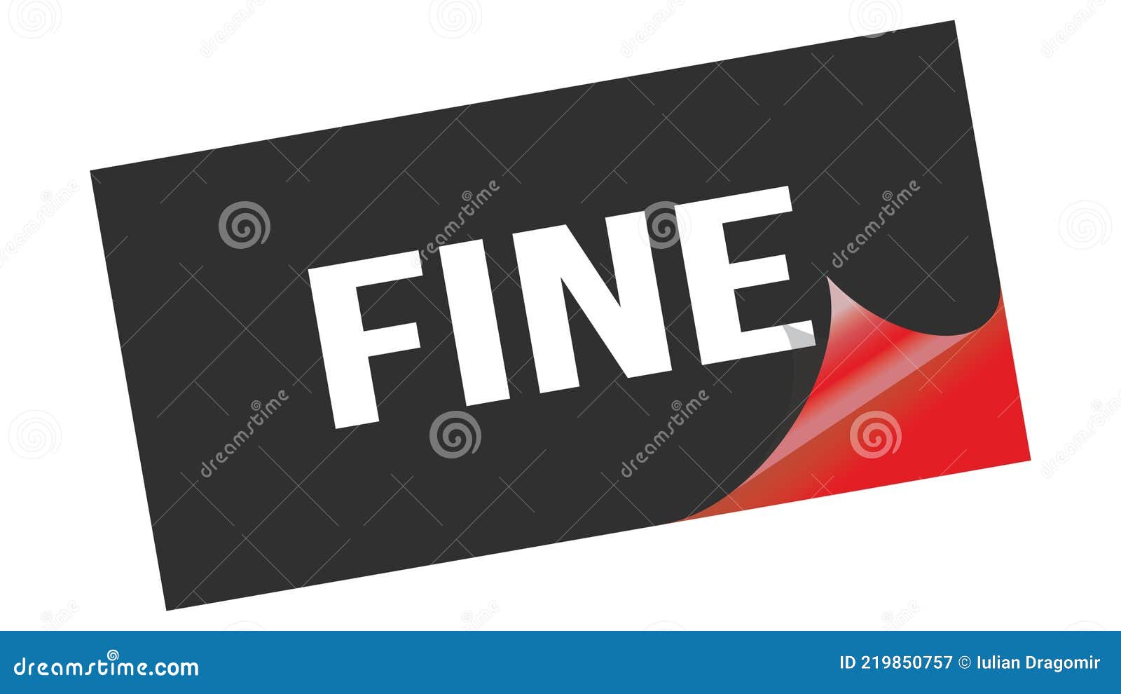 FINE Text on Black Red Sticker Stamp Stock Illustration - Illustration ...