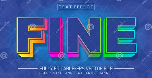 Fine Text Editable Style Effect Stock Vector - Illustration of symbol ...
