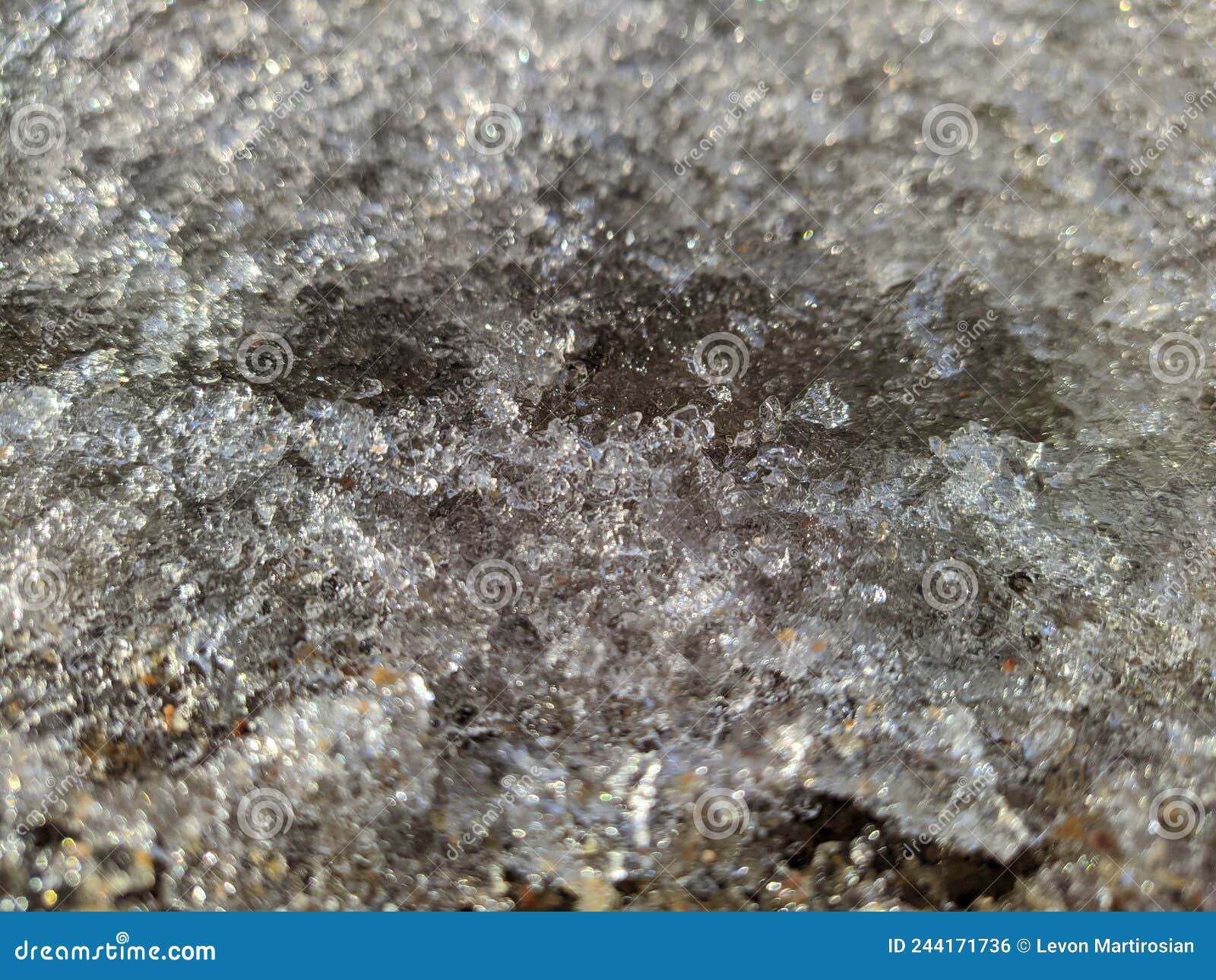 Fine Texture of Melted Snow Closeup Photo. Snow Crust Macro Photo ...