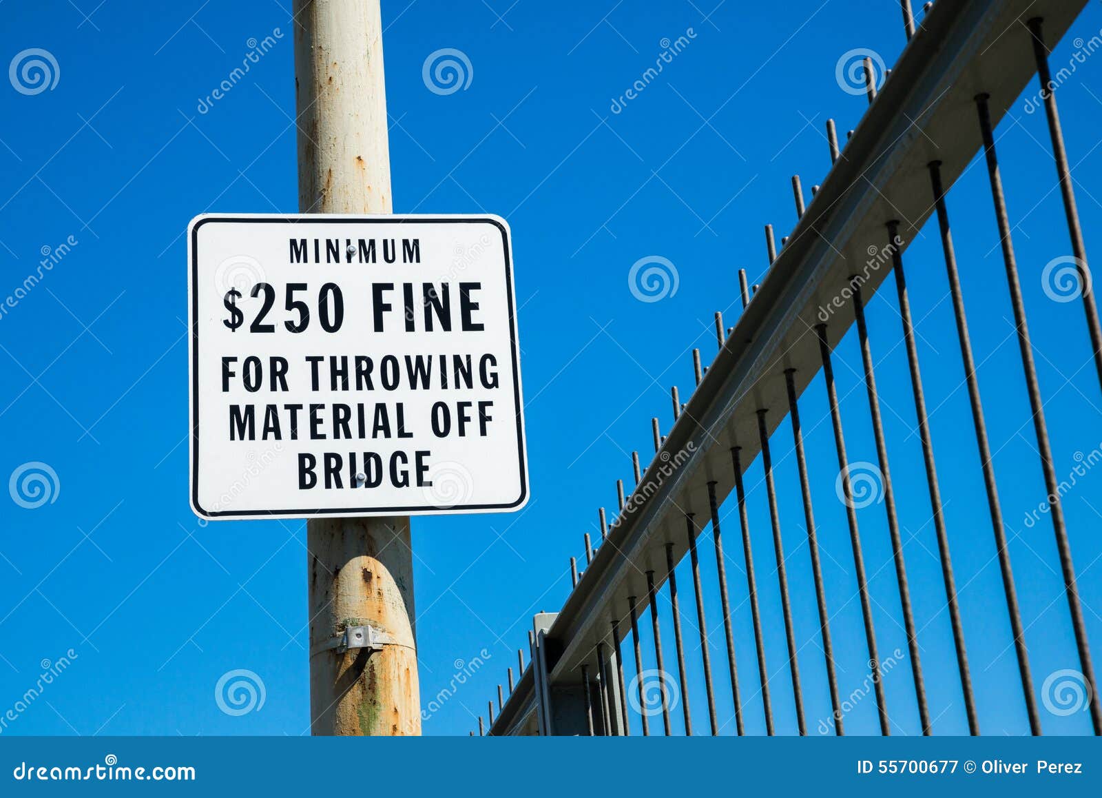 Fine for Throwing Material Off Bridge Stock Image - Image of garbage ...