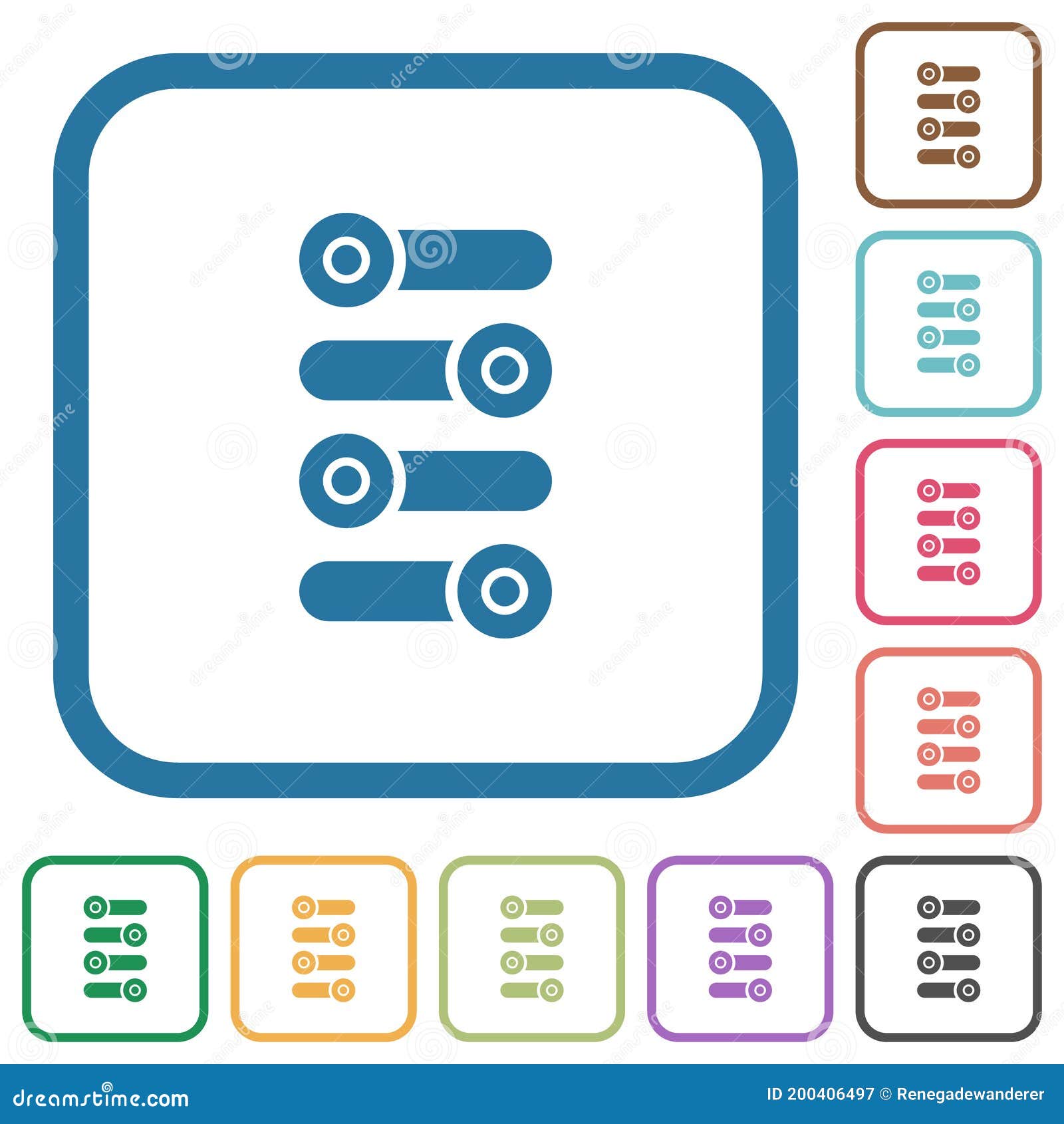 Fine tune simple icons stock vector. Illustration of panel - 200406497