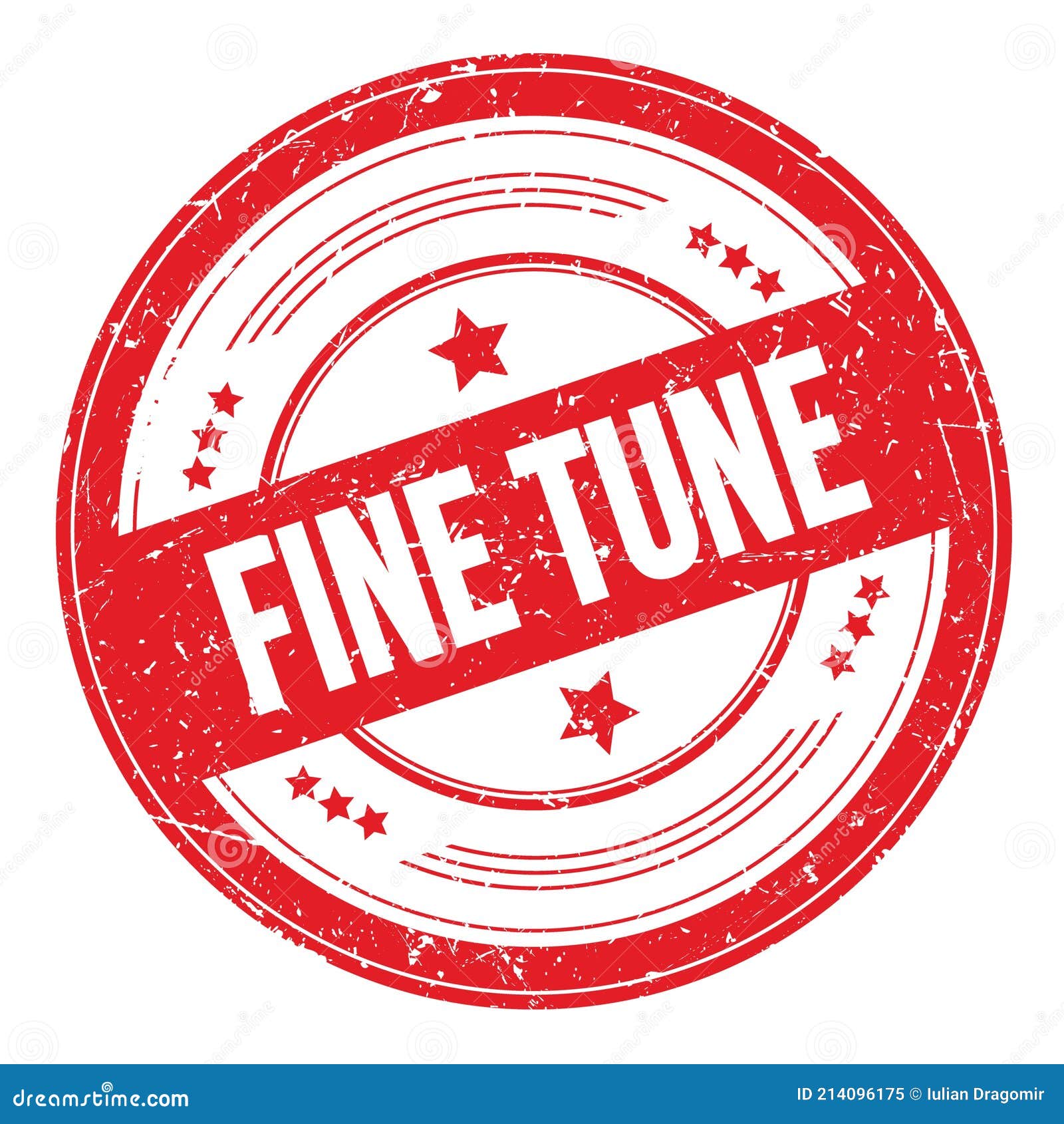 FINE TUNE Text on Red Round Grungy Stamp Stock Illustration ...