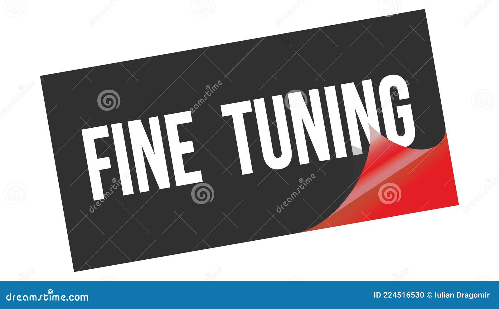 FINE TUNING Text on Black Red Sticker Stamp Stock Illustration ...