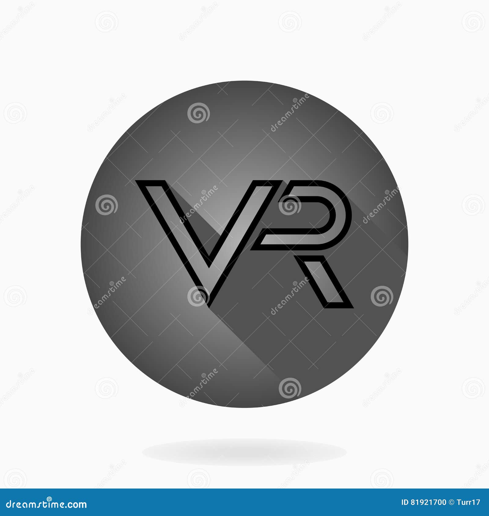 Fine Vector Flat Icon with VR Logo Stock Vector - Illustration of ...