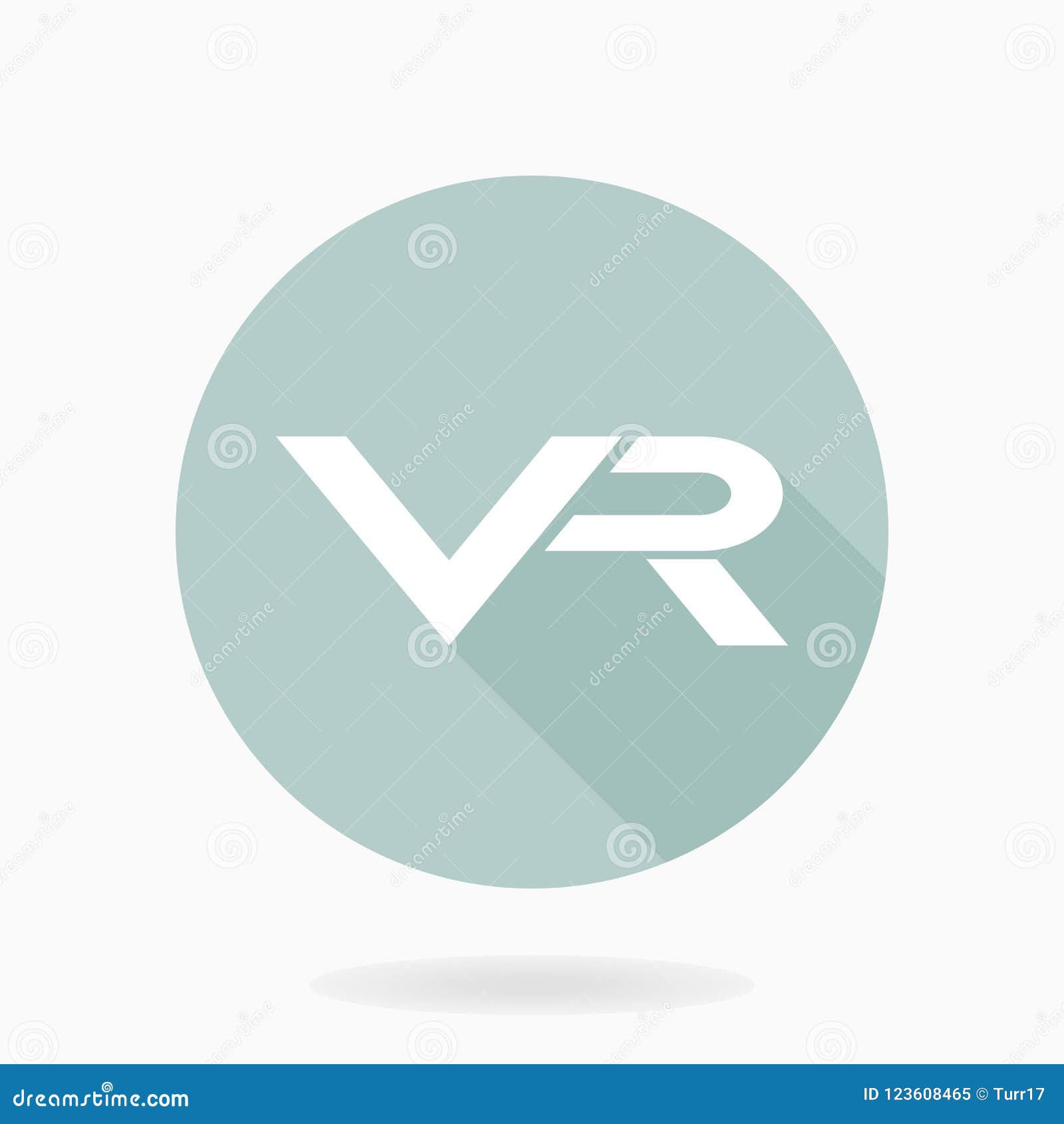 Fine Vector Flat Icon with VR Logo Stock Vector - Illustration of ...