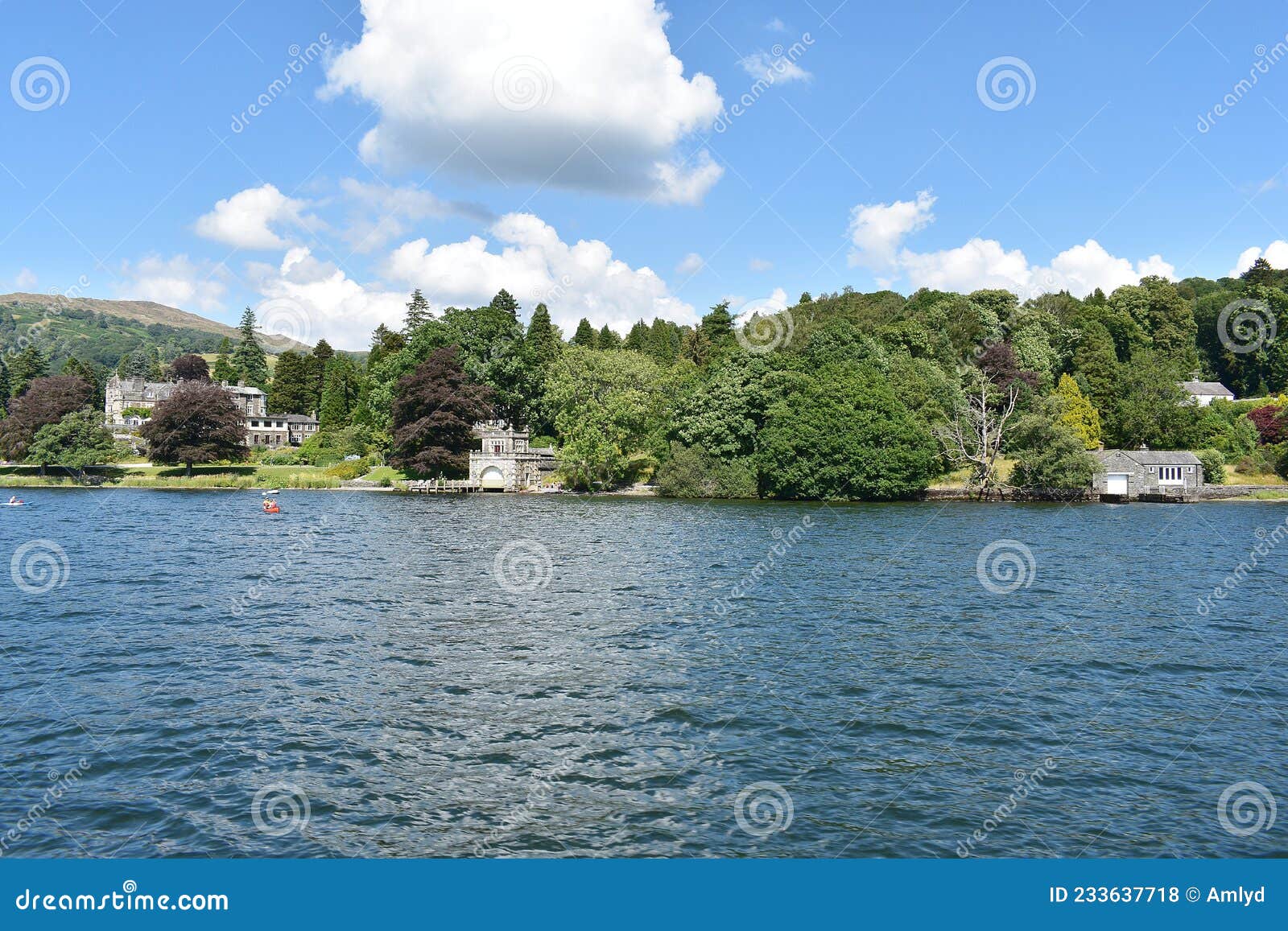Fine View of the Eastern Shoreline at Windermere Stock Photo - Image of ...