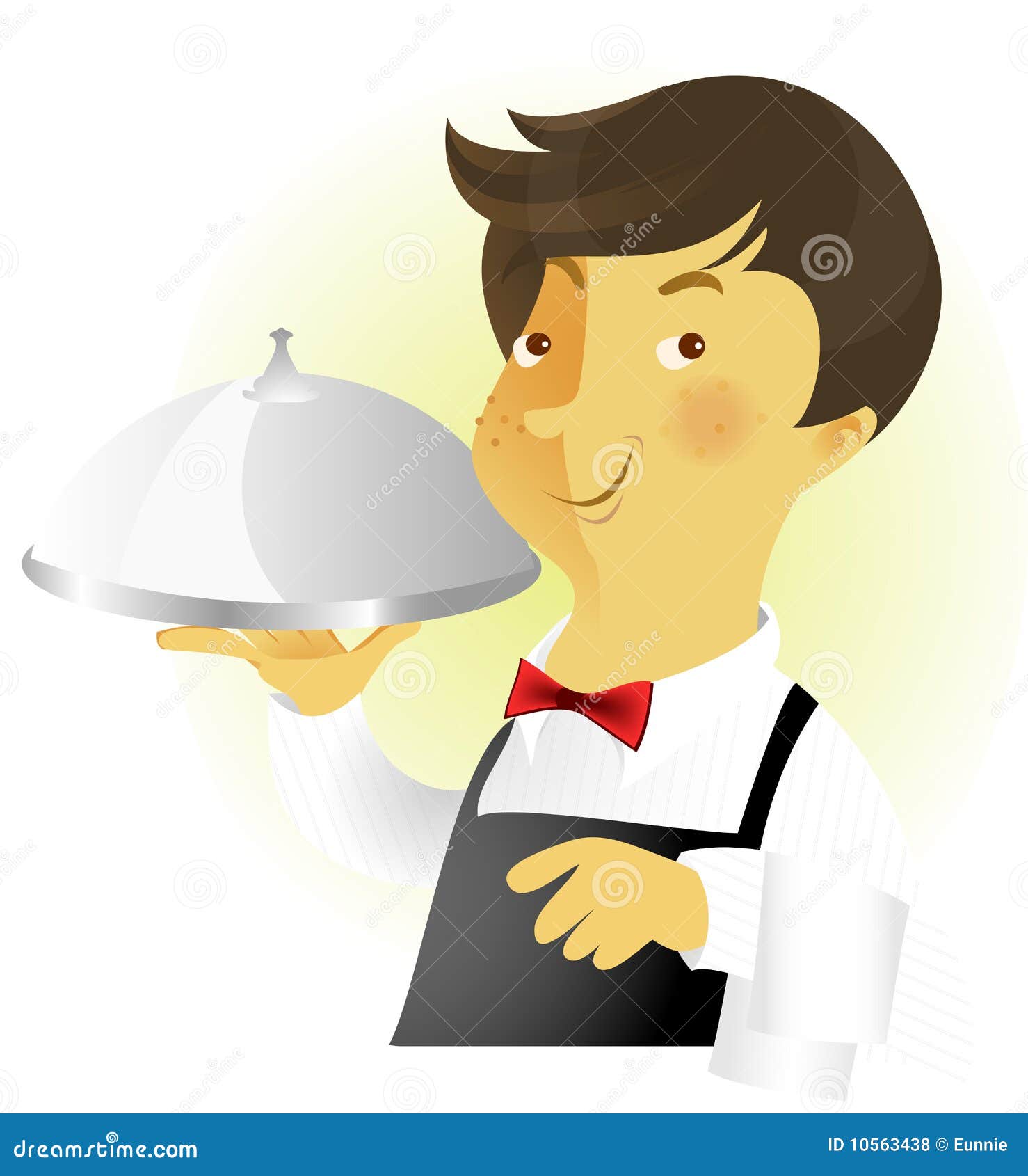 Waiters Hands Holding Trays. Vector Hand Drawn Sketch Illustration ...