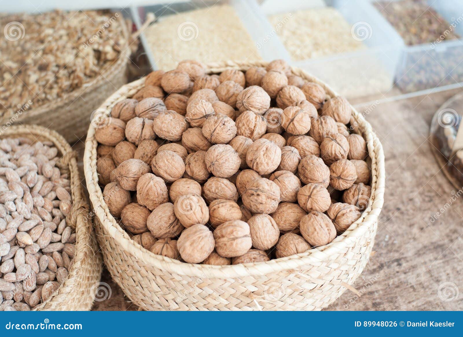 Fine Walnuts at Market Stall Stock Photo - Image of market, fair: 89948026