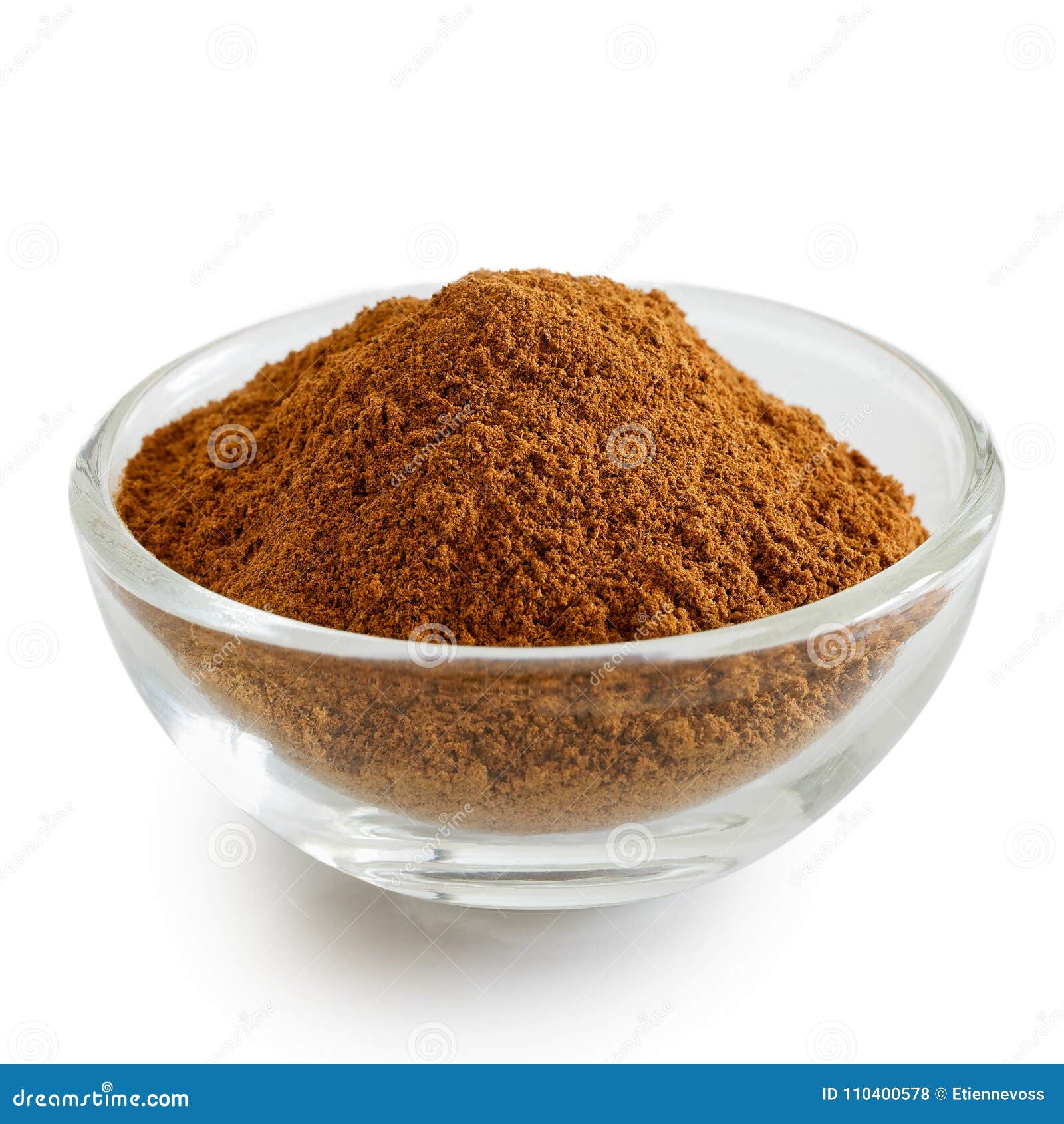Finely Ground Cinnamon in Glass Bowl. Stock Photo - Image of ground ...
