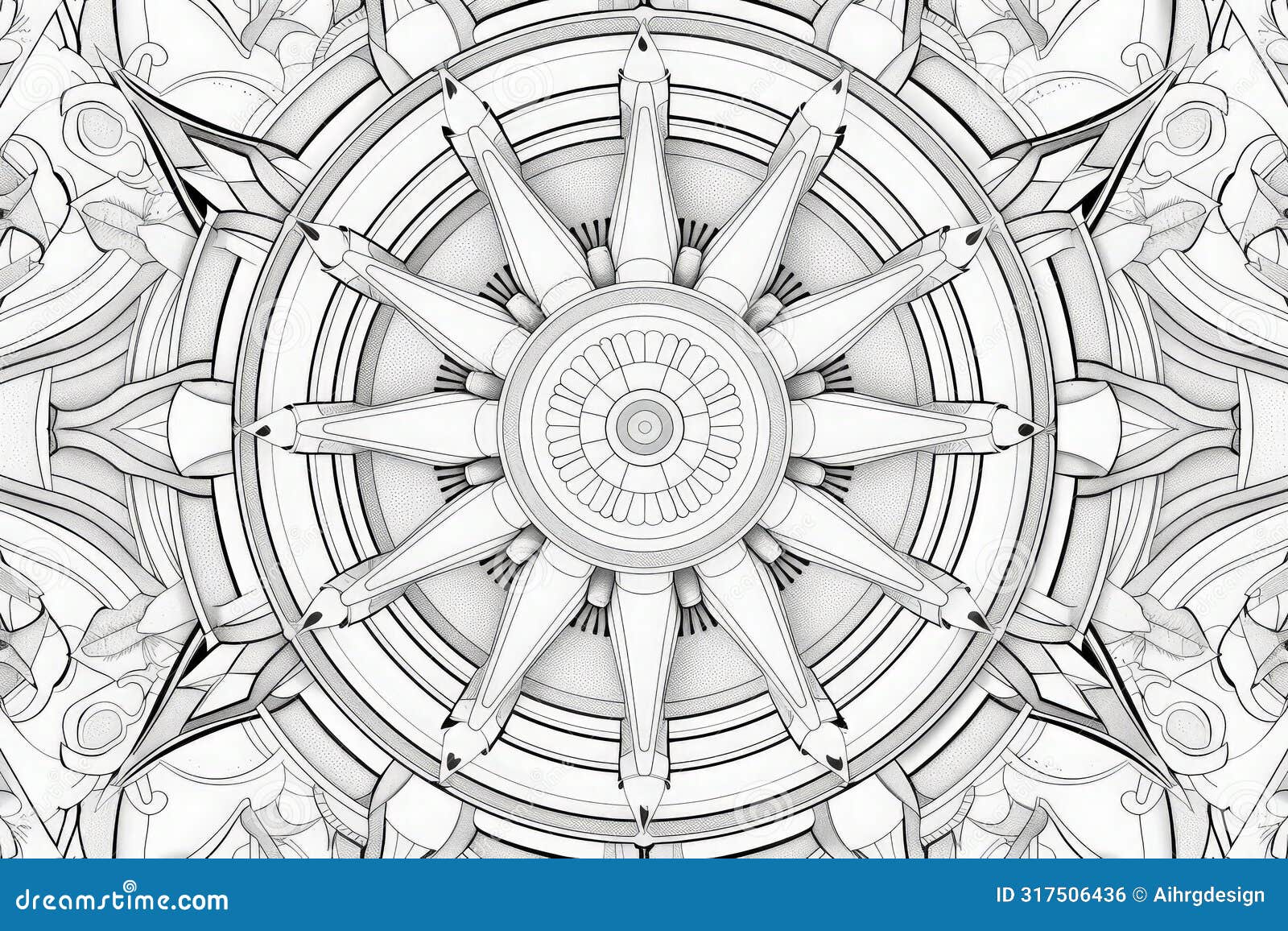 Intricate Mandala Design Awaiting Colors in an Artistic Creativity ...