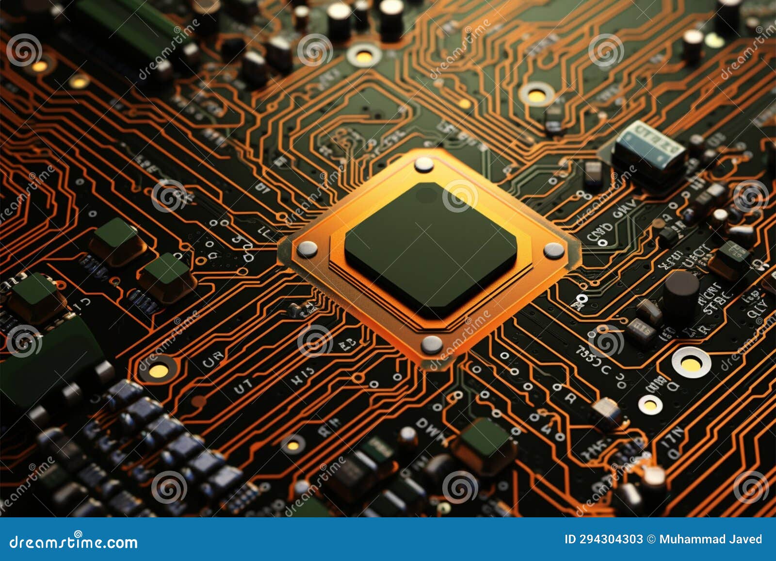 The Finest Burnt Orange PCB Featuring a Radiant Lime Green Glow Stock ...