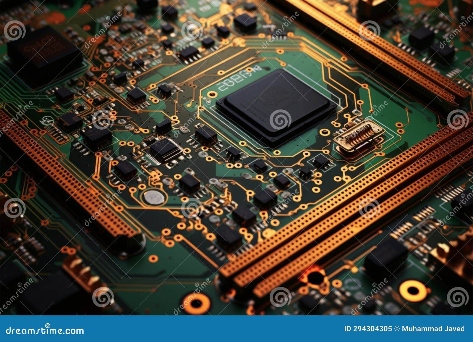 The Finest Burnt Orange PCB Featuring a Radiant Lime Green Glow Stock ...