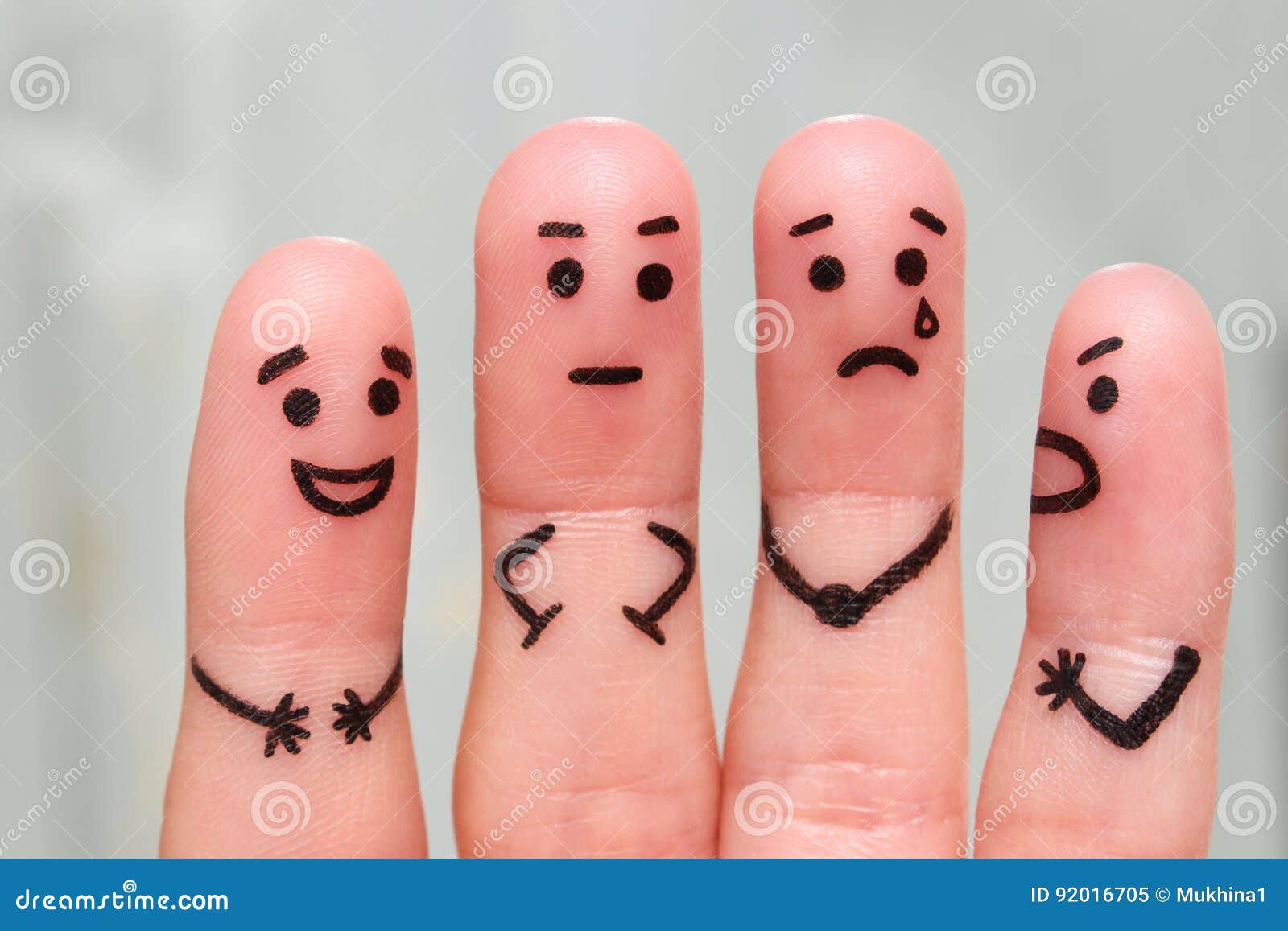 Finger Art of People. the Concept of Group of People with Different ...