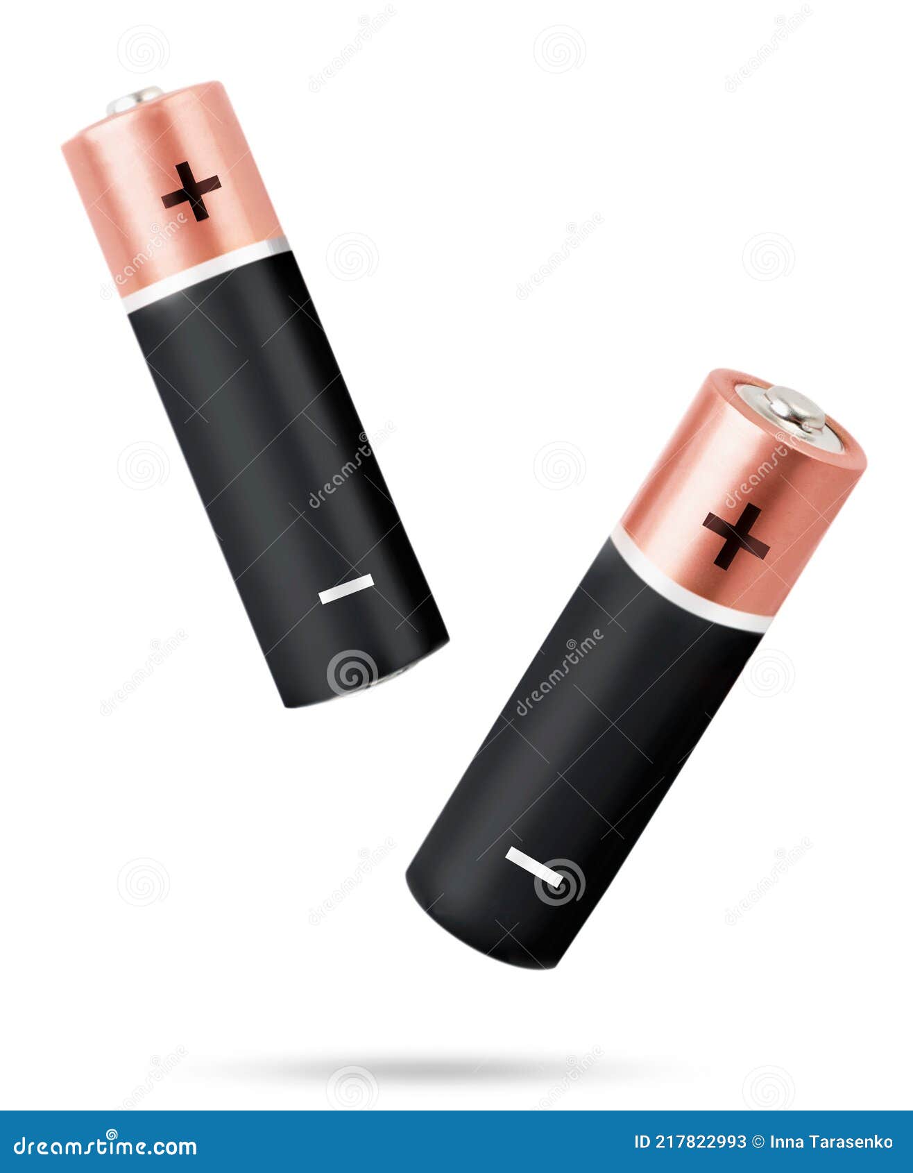 Finger Batteries are Falling in on a White Background. Isolated Stock ...