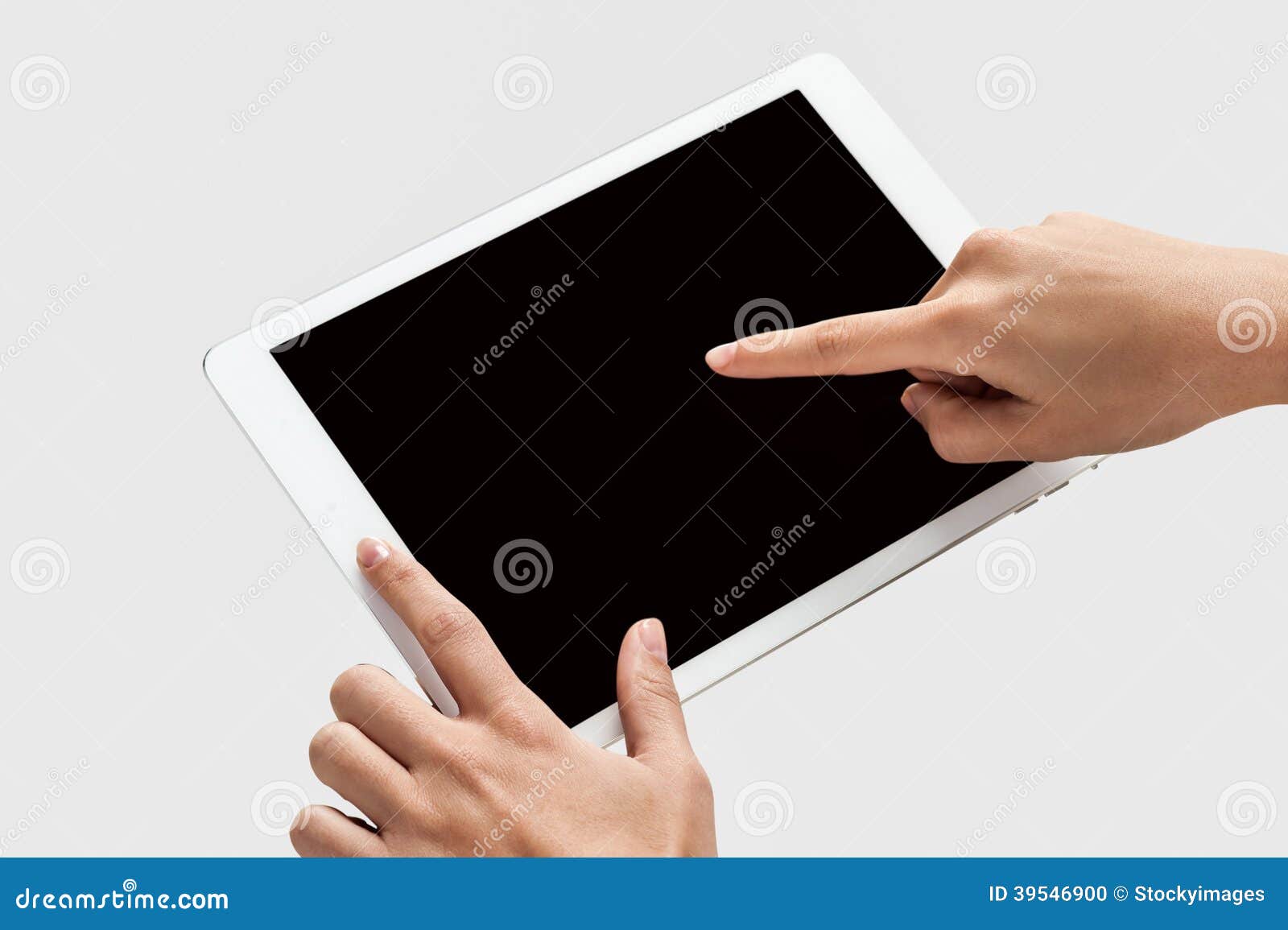Finger Being Pointed on Tablet Screen Stock Photo - Image of screen ...