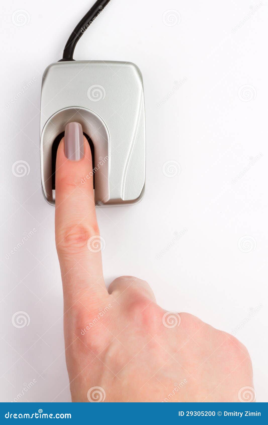 Finger on Biometric Scanner Stock Photo - Image of forensics, privacy ...