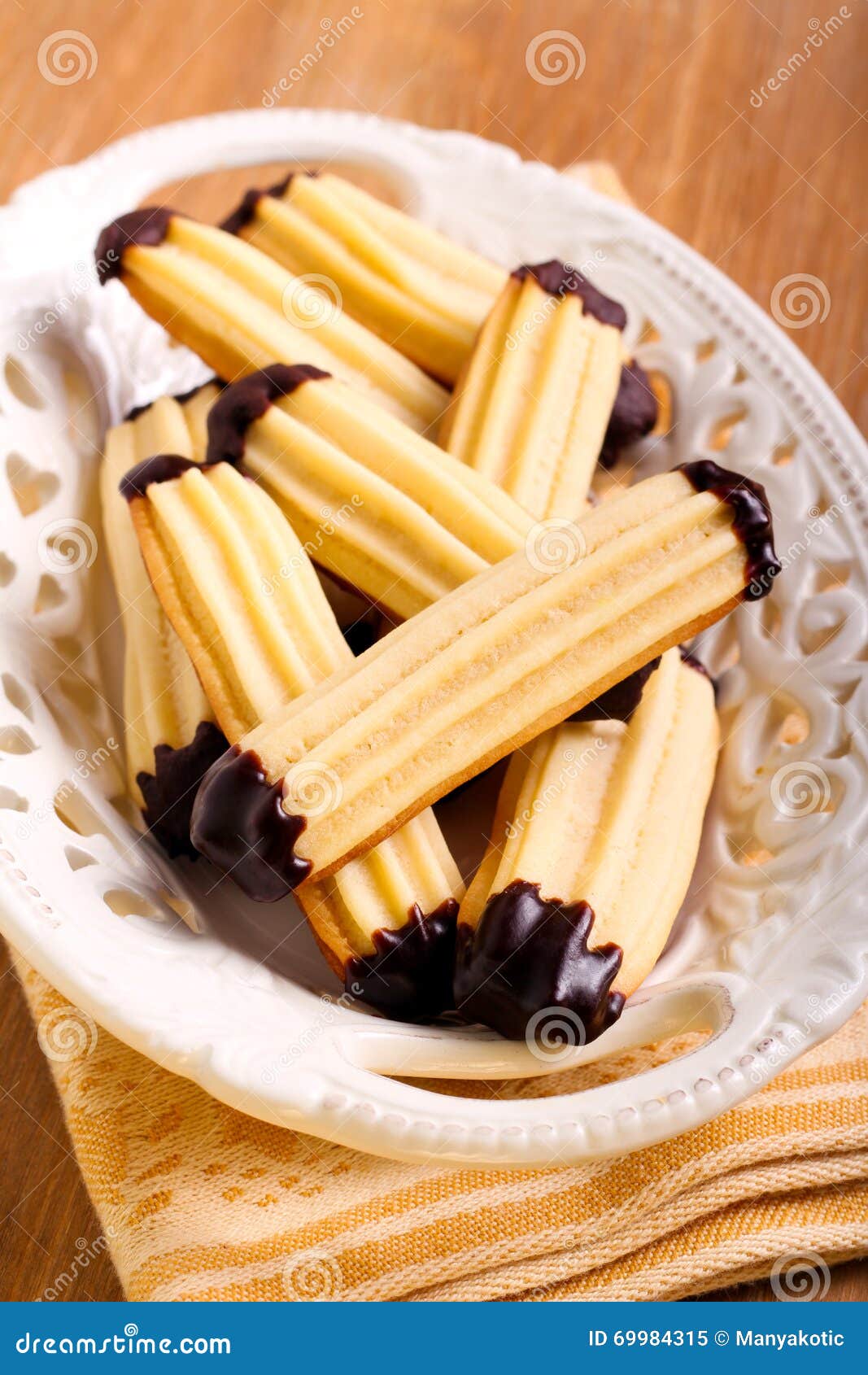 Finger Biscuits Coated in Chocolate Glaze Stock Image - Image of finger ...