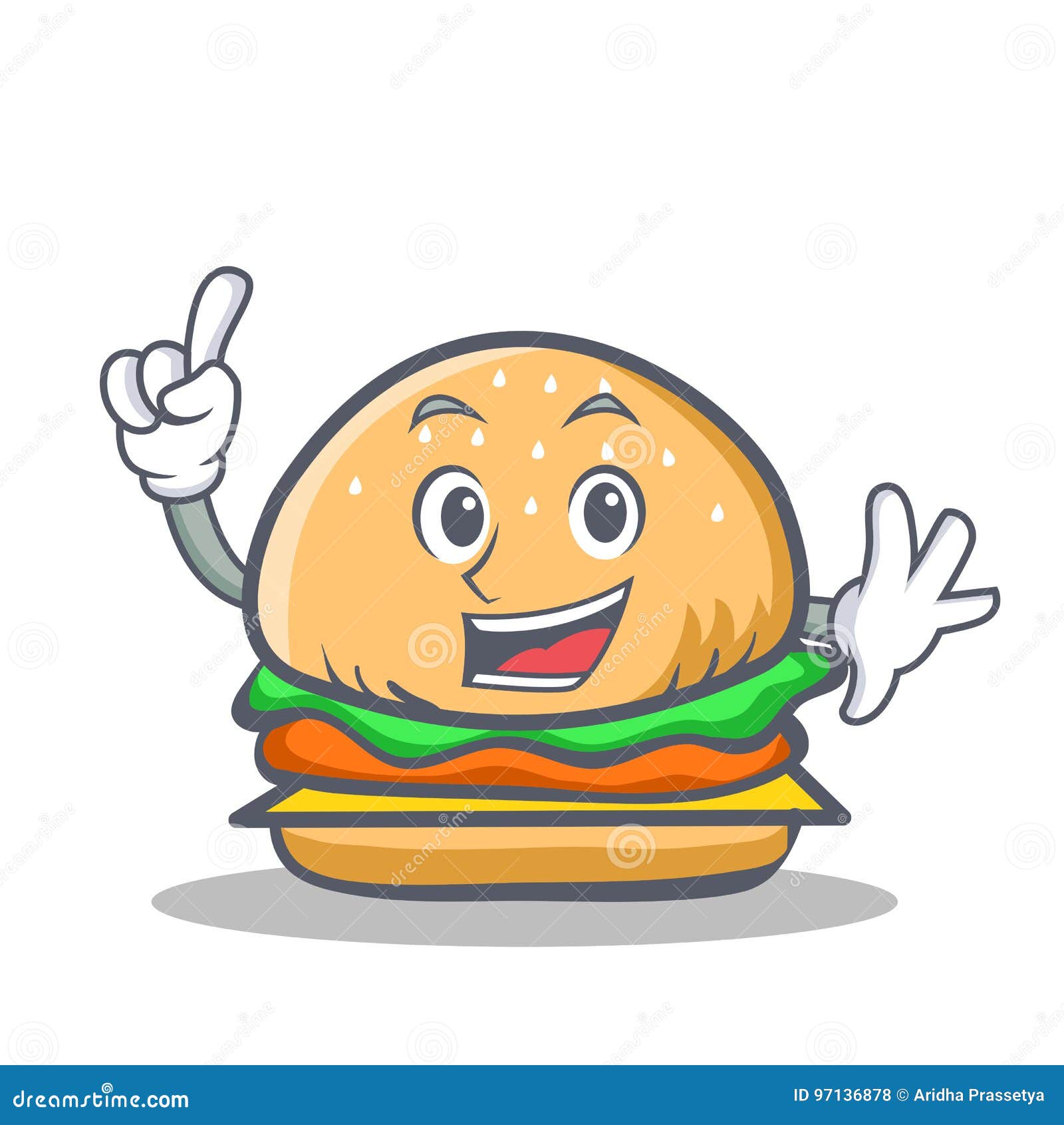 Finger Burger Character Fast Food Stock Vector - Illustration of face ...