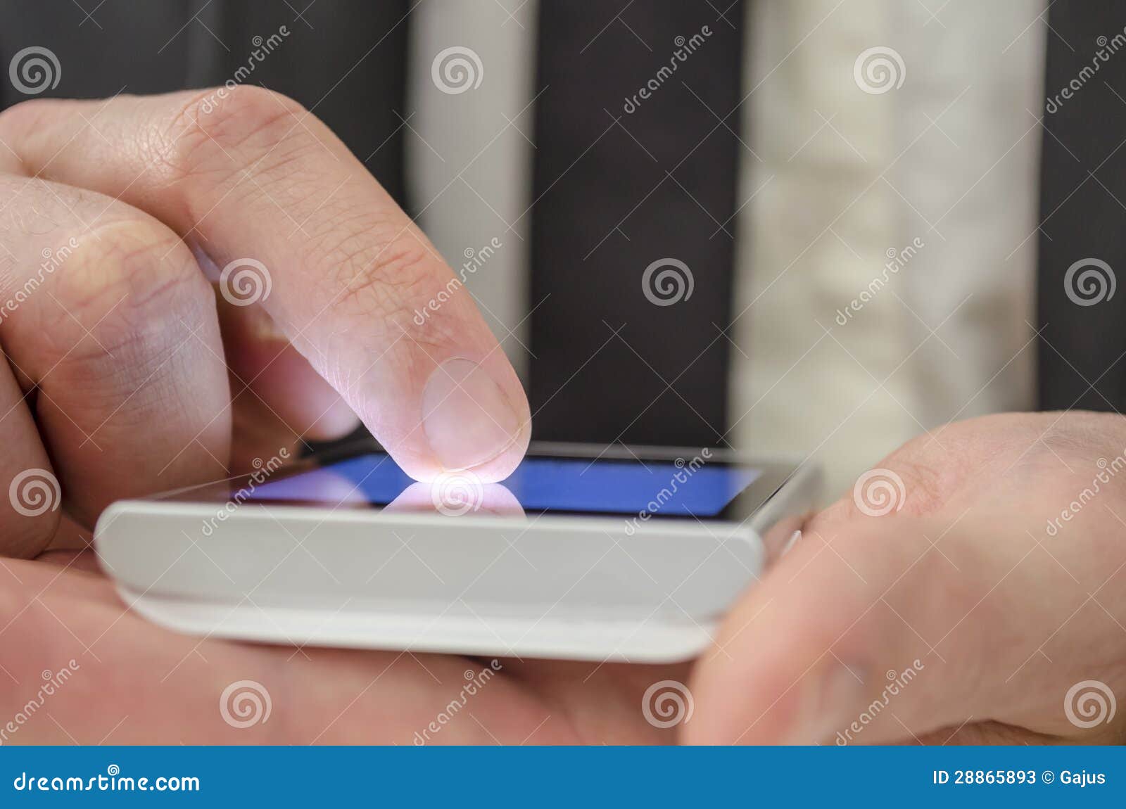 Finger of a Businessman Pointing at Touch Screen Stock Image - Image of ...
